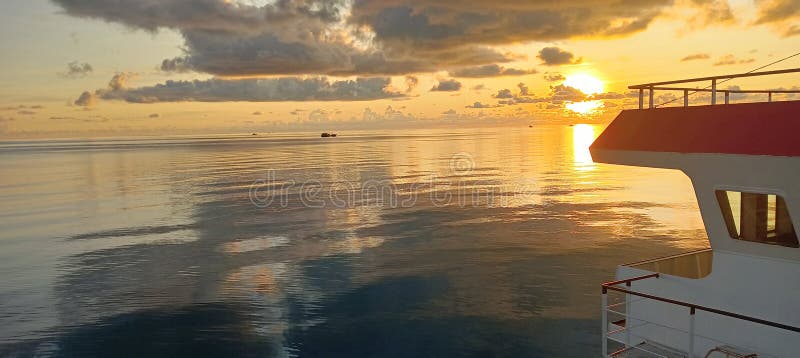 Twilight on the Natuna Sea, the Indonesian Border Stock Photo - Image ...
