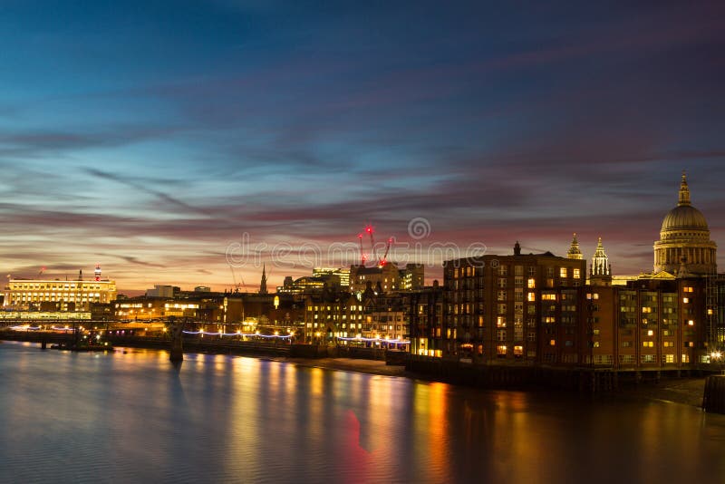 Twilight Over the City of London Stock Image - Image of southwark ...