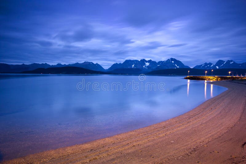 Twilight Over the Lyngen Alps in Northern Norway Stock Image - Image of ...