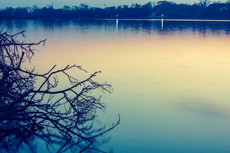 Twilight River sunset stock image. Image of river, ocean - 71944641