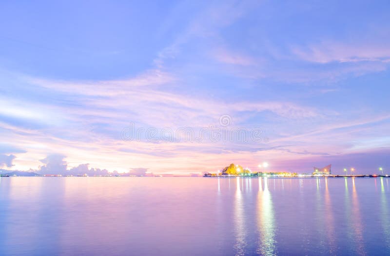 Sunset Behind the Mountains and Twilight Light in the Sky Stock Image ...