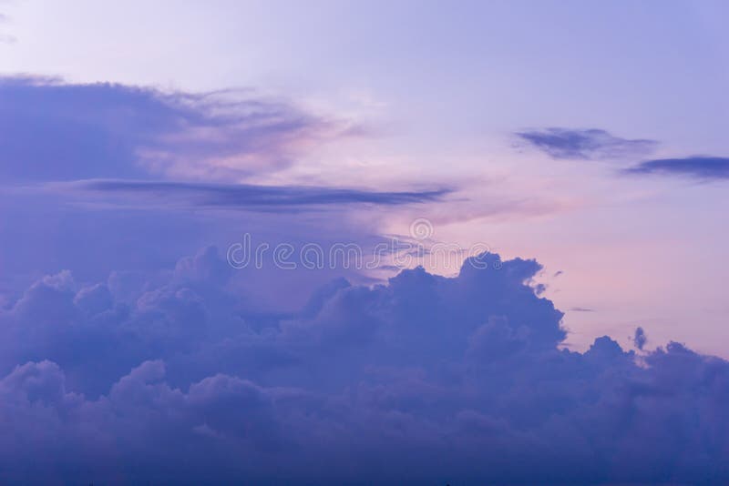 Twilight Sky Clouds Background Color Purple Stock Photo - Image of ...