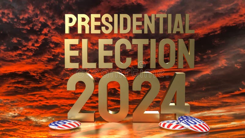 The Twilight Sky and Gold Text Presidential Election 2024 for Vote ...