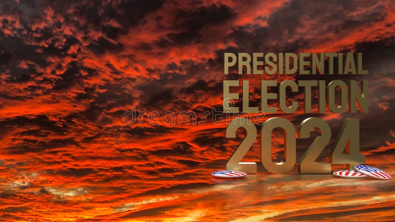 The Twilight Sky and Gold Text Presidential Election 2024 for Vote ...