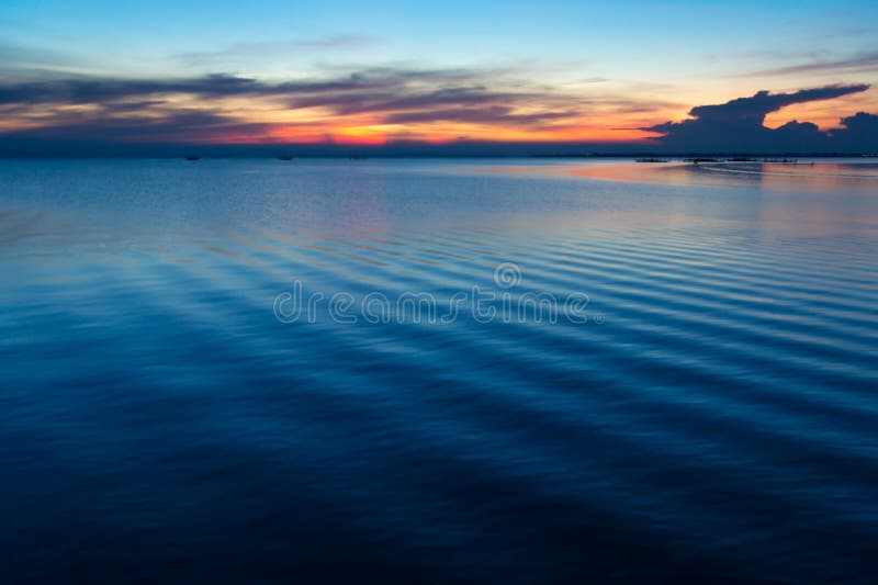 Twilight Sky at the Lake with Blur Background Stock Photo - Image of ...