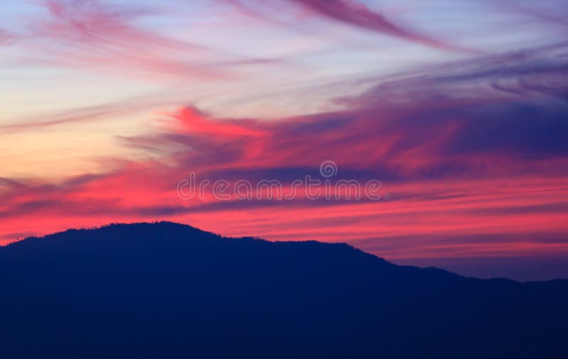 Twilight Sky Over the Mountain and Mangrove Forest at Phang Nga Stock ...