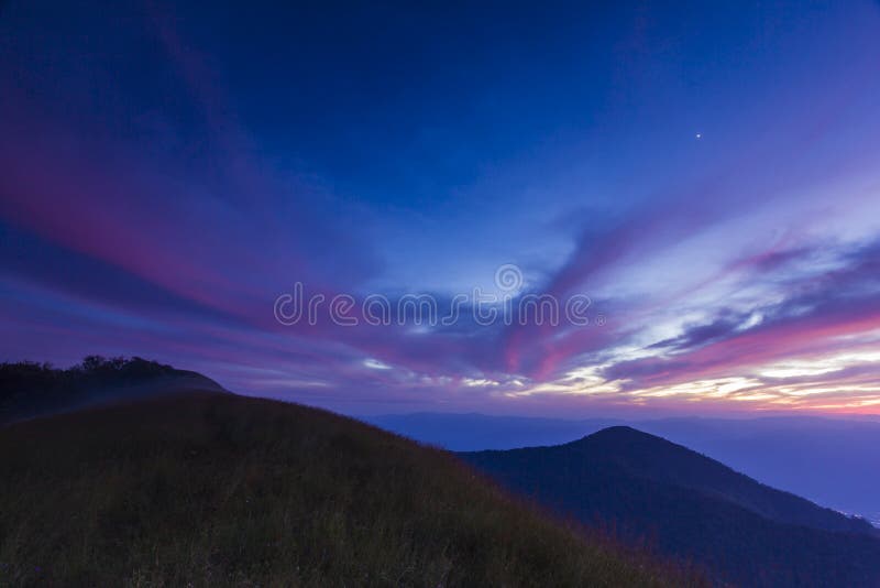 Twilight Sky Over the Mountain and Mangrove Forest at Phang Nga Stock ...
