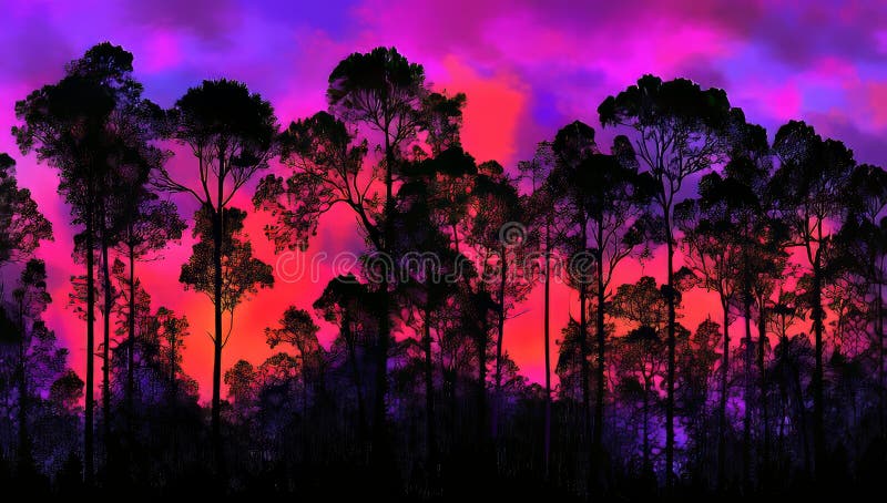 The Twilight Sky is Set Ablaze with a Deep Red Glow from a Slow-burning ...