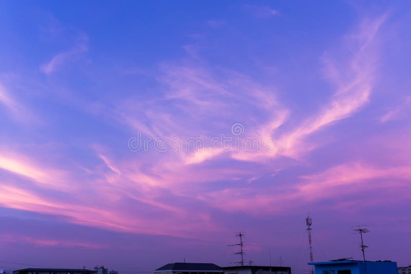 Twilight Sky Silk Clouds Purple Color Background Stock Image - Image of ...
