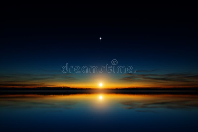 Twilight sky with star stock image. Image of dawn, landscape - 283241791
