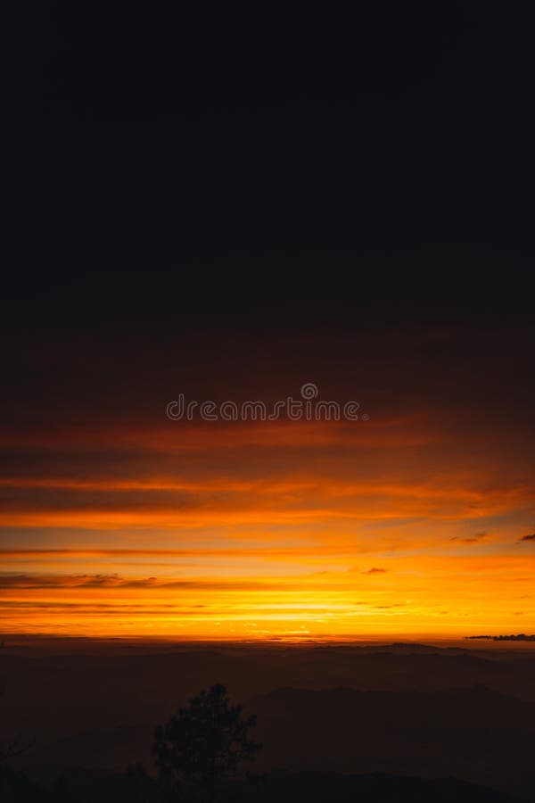 Twilight Sunset Evening Light on the Mountain Stock Photo - Image of ...