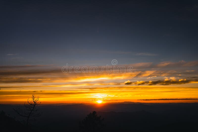 Twilight Sunset Evening Light on the Mountain Stock Image - Image of ...