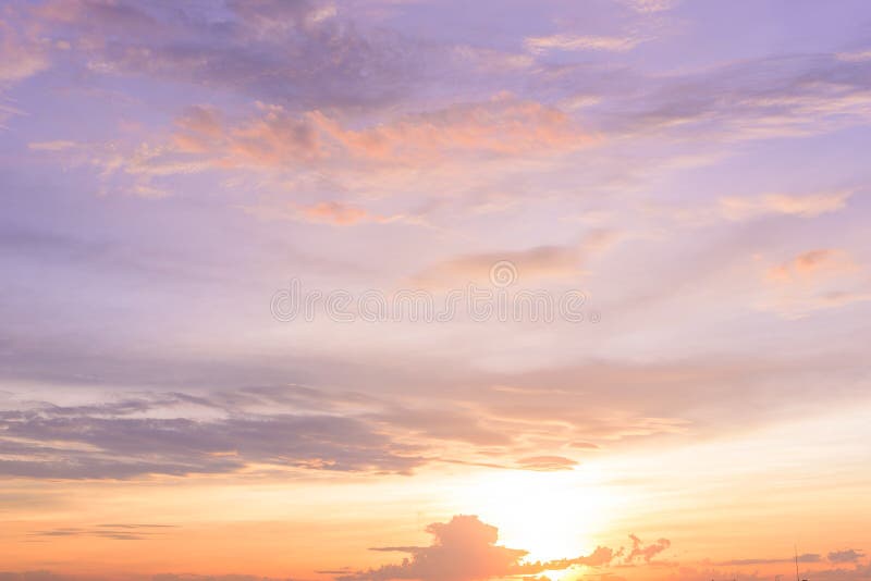 Twilight Sky with Sunset Light Effected on Clouds and Silhouett of ...