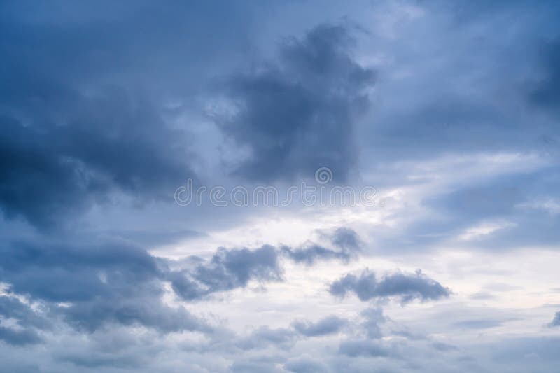 Twilight, Sunset Sky, Clouds in the Evening at Dusk with Blue Light ...