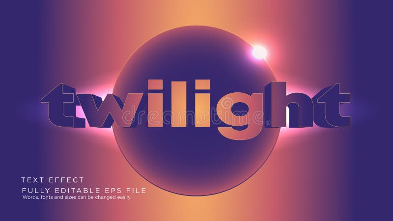 Twilight Text Effect Font Type Stock Illustration - Illustration of ...