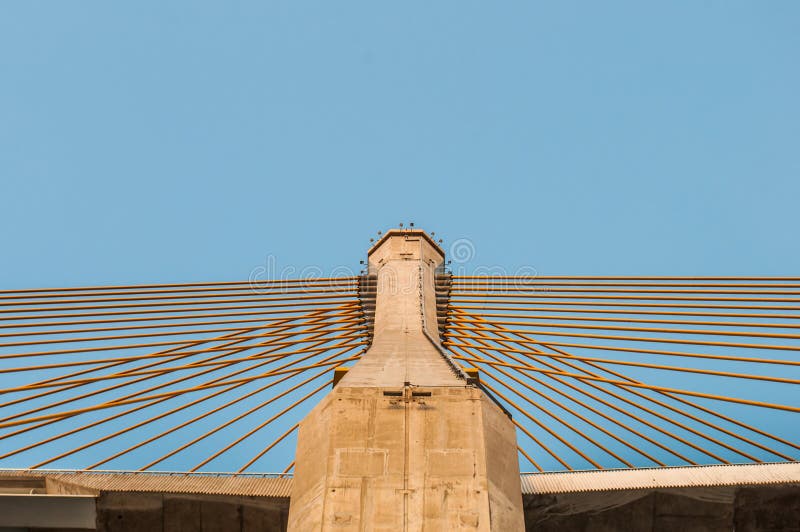 Twilight Under View Bhumibol Bridge Stock Image - Image of mobility ...