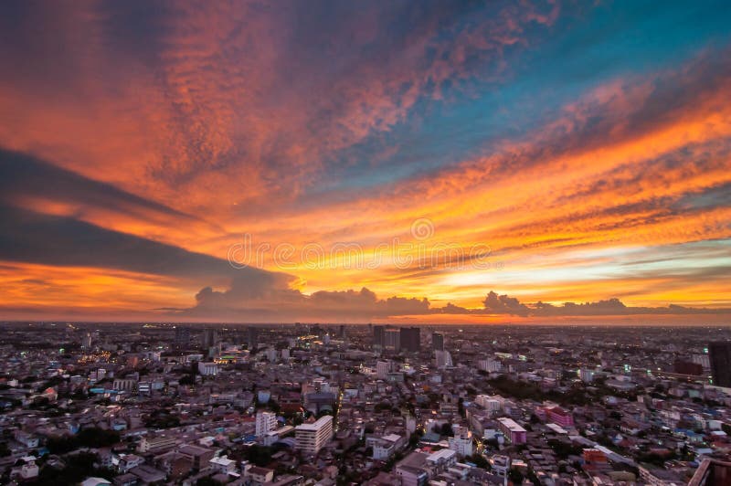 Twilight view Bangkok stock photo. Image of skyline, space - 55166166