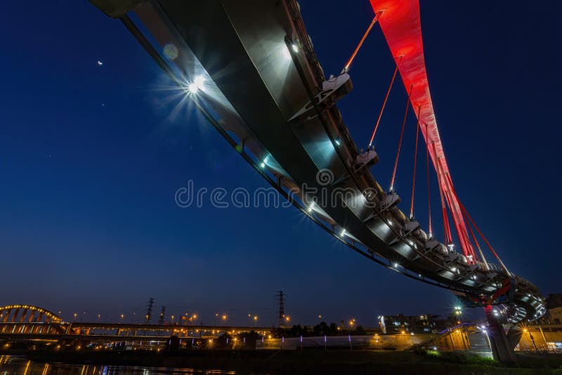 Twilight View of the Beautiful Rainbow Bridge Editorial Image - Image ...