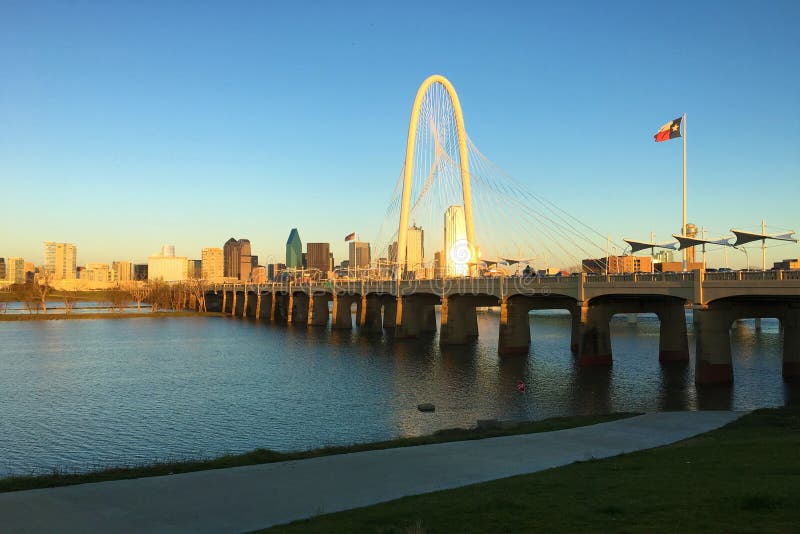 Twilight View of Bridge into Dallas Editorial Image - Image of city ...