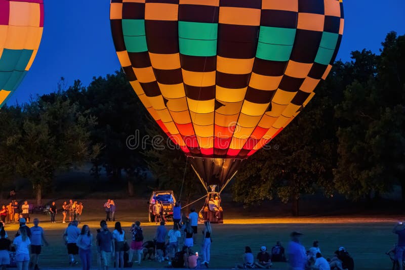 Twilight View of the Firelake Fireflight Balloon Festival Event ...