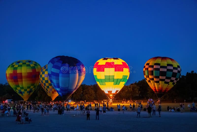Twilight View of the Firelake Fireflight Balloon Festival Event ...