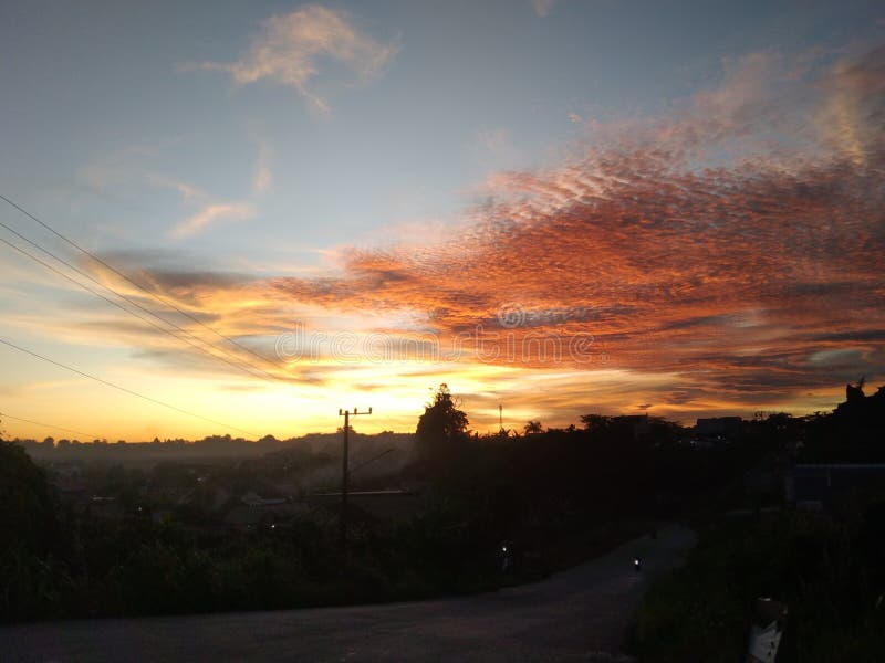 Twilight View in a Quiet City with the Sun Twilight Stock Photo - Image ...