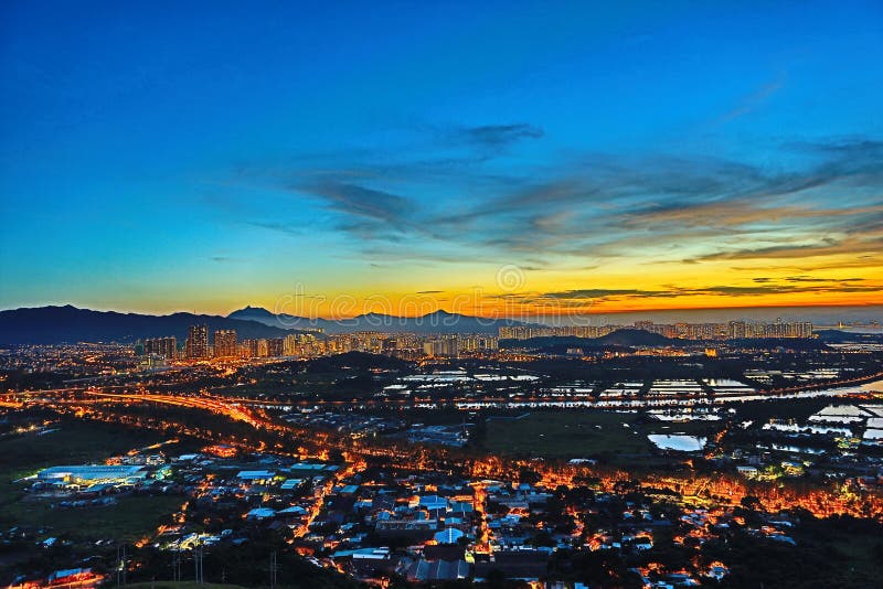 Twilight of the Yuen Long, Hong Kong 29 July 2012 Stock Photo - Image ...