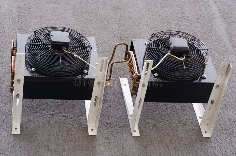 Twin Antminer Cooling Units on Textured Surface Stock Image - Image of ...