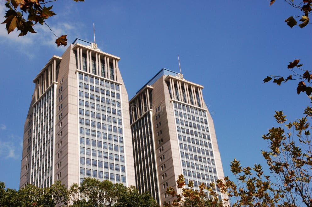 Twin building stock image. Image of building, architechure - 4076819