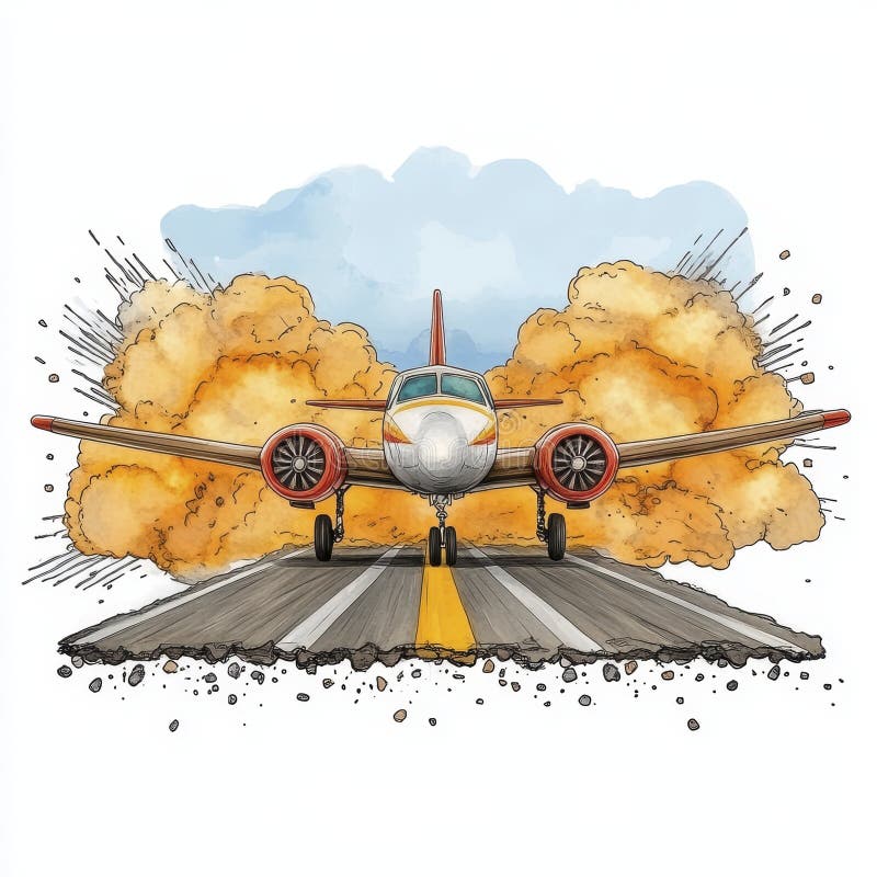 Orange Twin Engine Propeller Airplane Stock Illustrations – 27 Orange ...