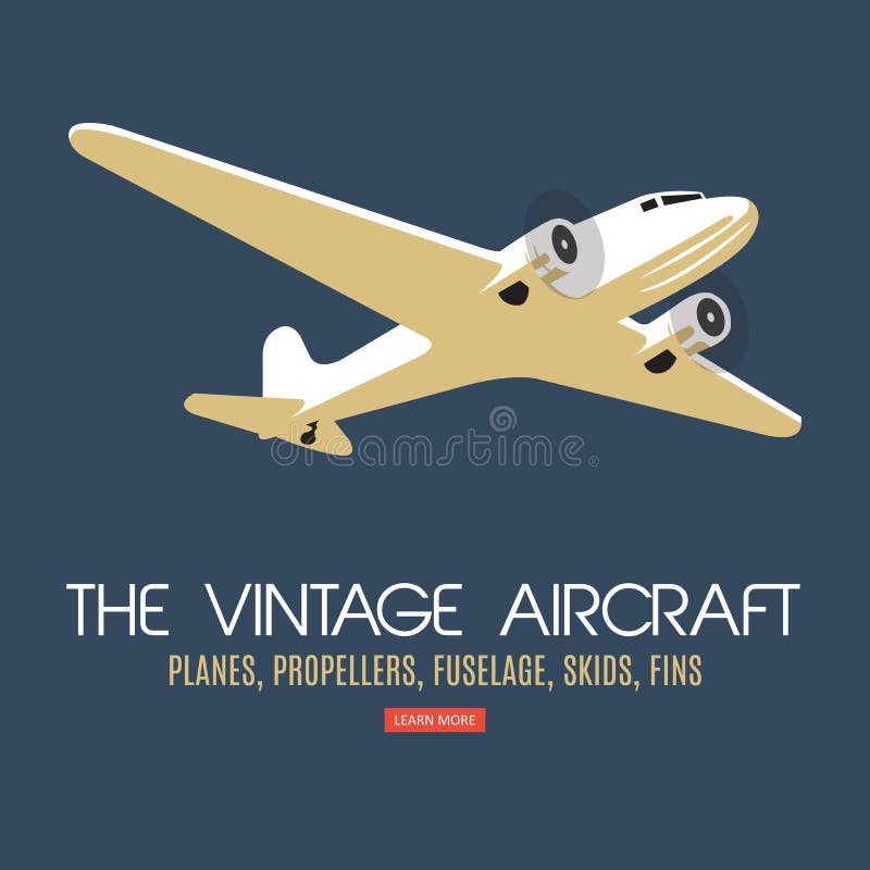 Twin Engine Passenger Plane. for Label and Banners Stock Vector ...