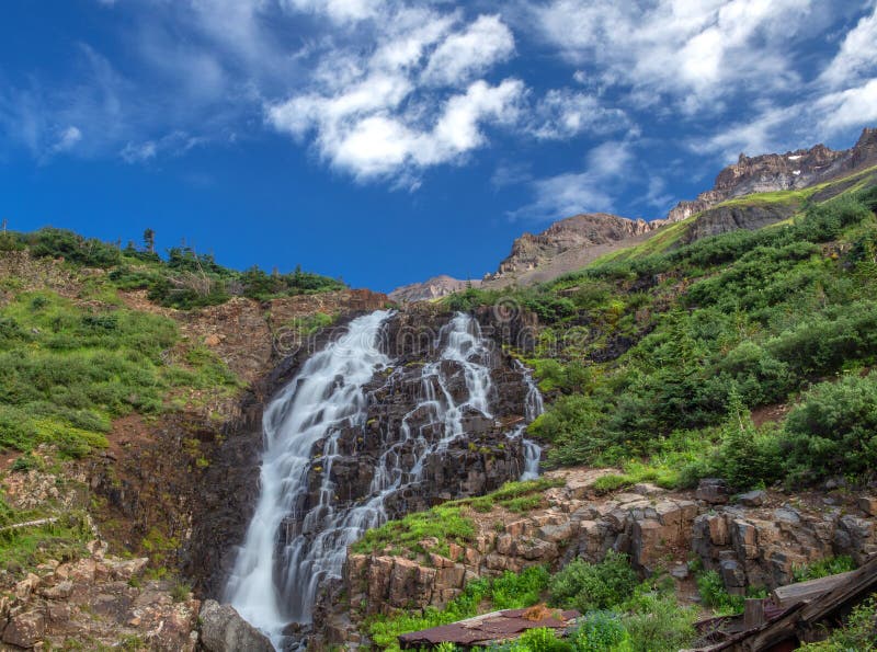 Twin Falls at Yankee Boy Basin, Colorado #6 Stock Image - Image of ...
