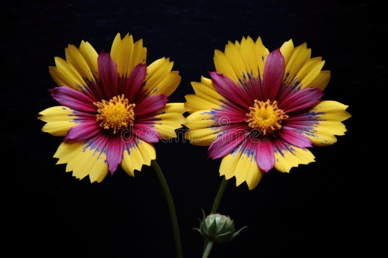 Twin Flowers Blossoming Side by Side Stock Image - Image of side ...