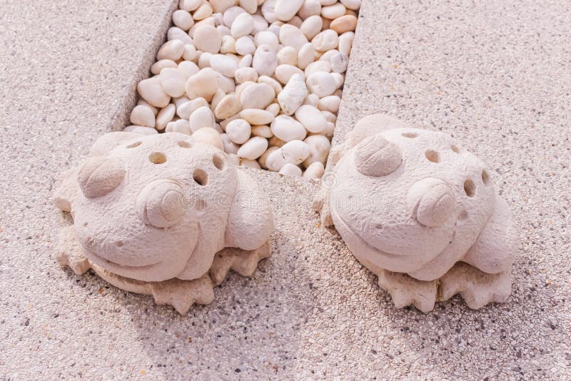 Twin Frogs Statue Made by Limestone Stock Photo - Image of edge ...