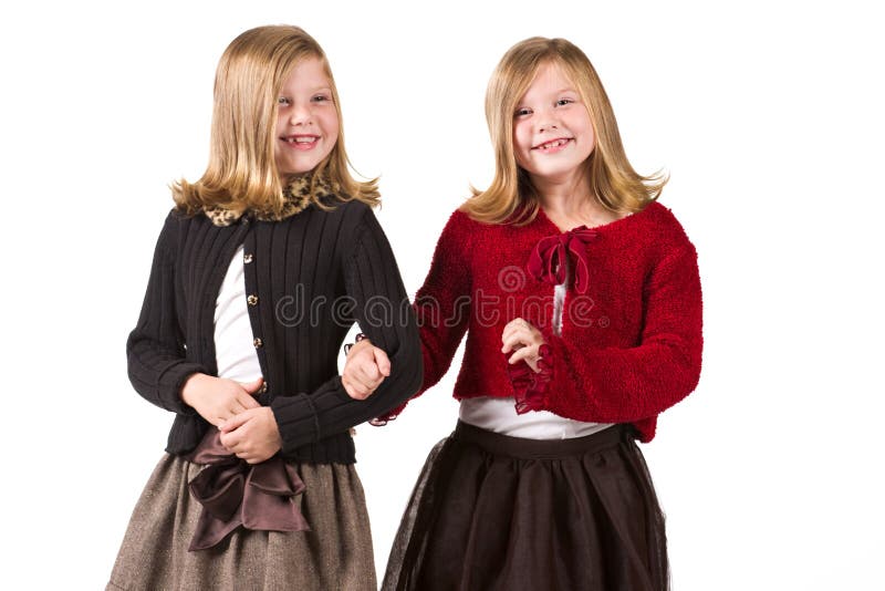 Smart Schoolgirls in Uniform. Stock Photo - Image of knowledge, clever ...