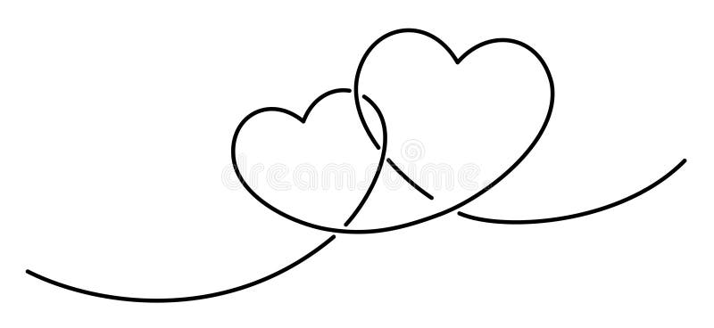 Twin Hearts Line Art stock vector. Illustration of love - 306319342