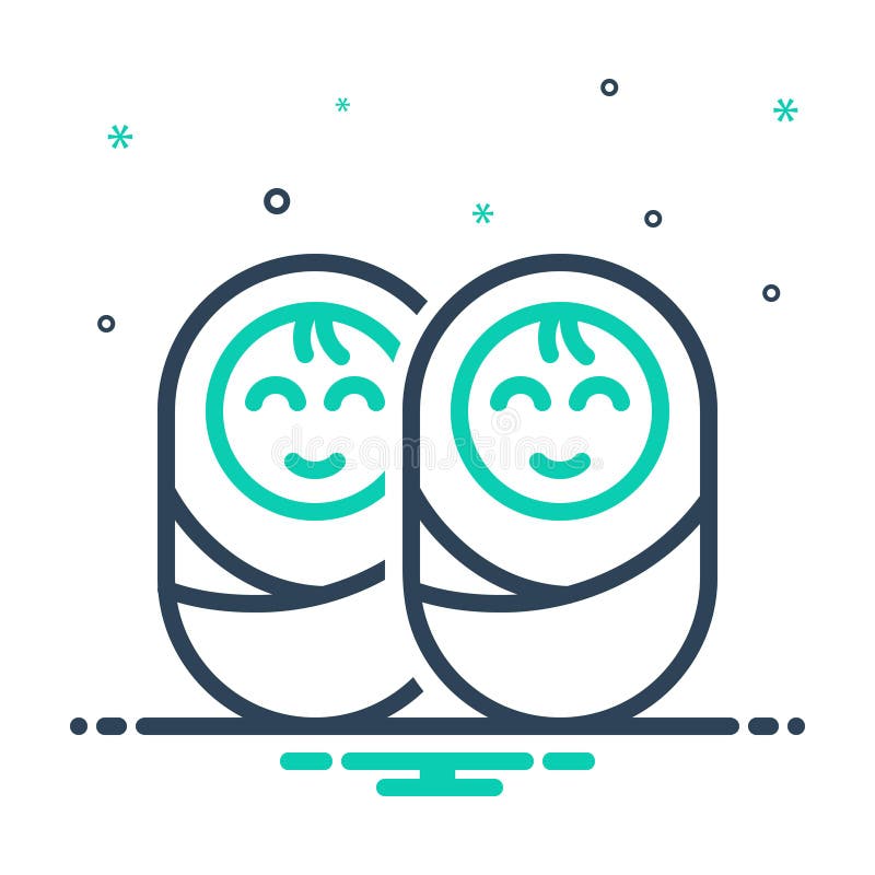 Mix Icon for Twin, Dual and Double Stock Illustration - Illustration of ...