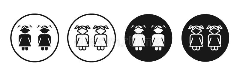 Twin Icon Vector Set on White Background Stock Vector - Illustration of ...
