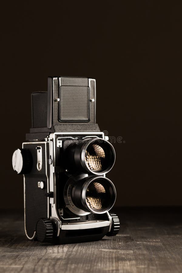 Twin Lens Reflex Camera. Vintage Camera Stock Image - Image of front ...