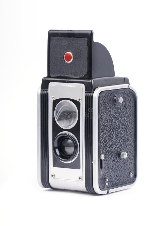 Twin Lens Reflex Cameras Isolated on White Background Stock Photo ...