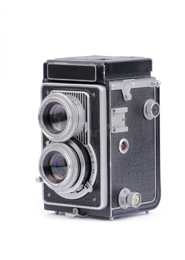 Twin Lens Reflex Cameras Isolated on White Background Stock Image ...