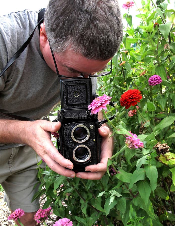 Twin Lens Reflex Photography Stock Photo - Image of lenses, flowers ...
