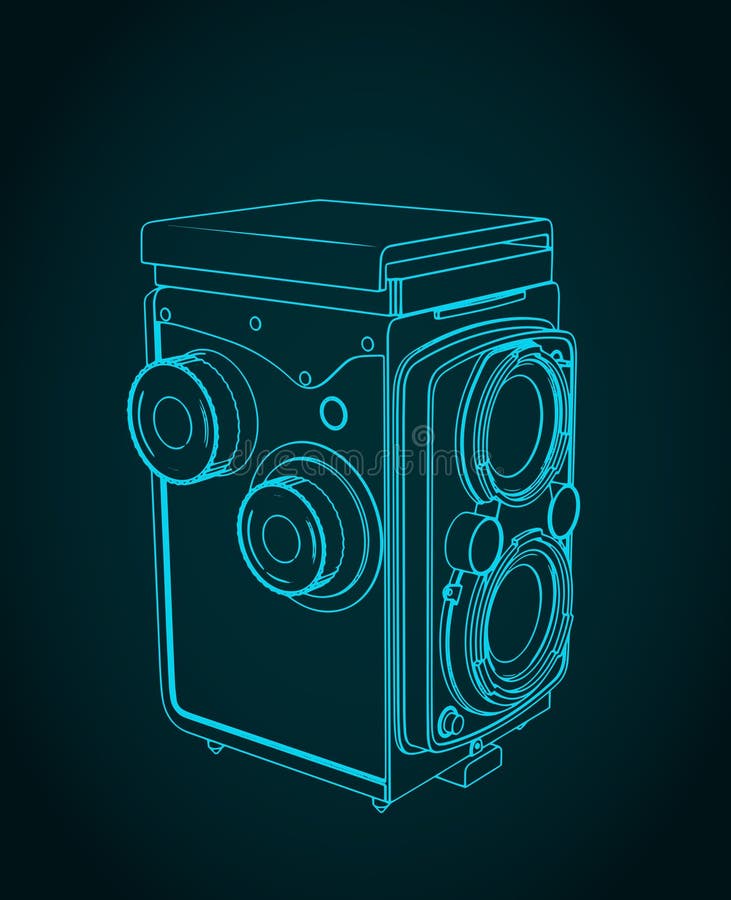 Twin-lens Reflex Vintage Camera Illustration Stock Vector ...