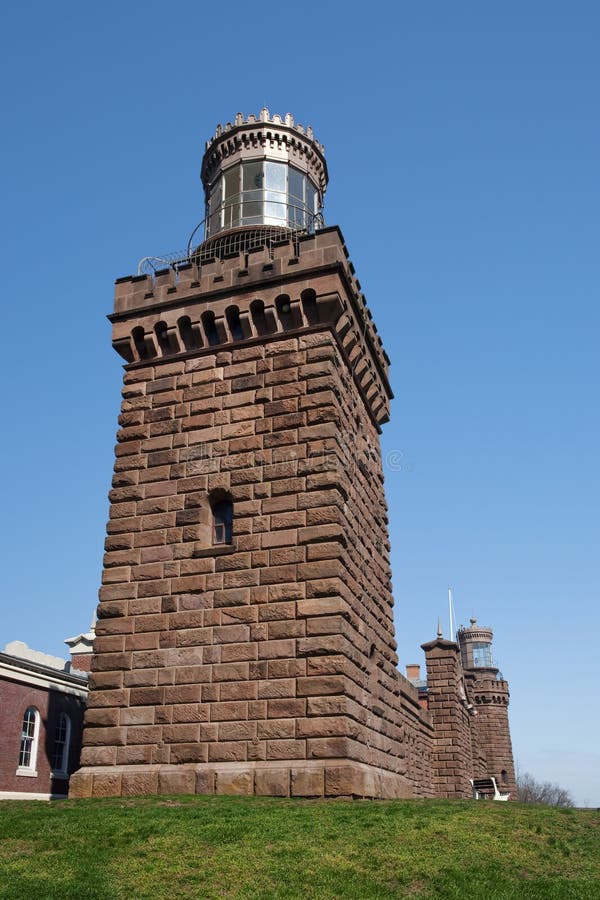 Twin Lights: South Tower, Side View Stock Photo - Image of lighthouse ...