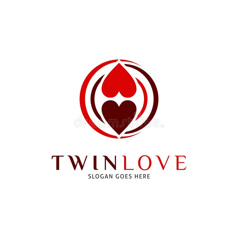 Twin Love Icon Vector Logo Template Illustration Design Stock Vector ...