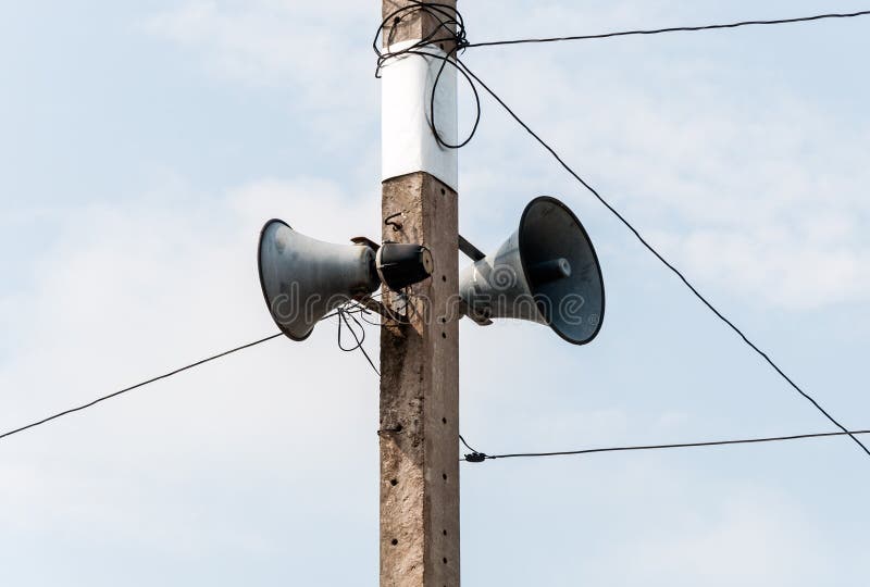 Megaphone Tower stock photo. Image of metal, message, amplifier - 2137742
