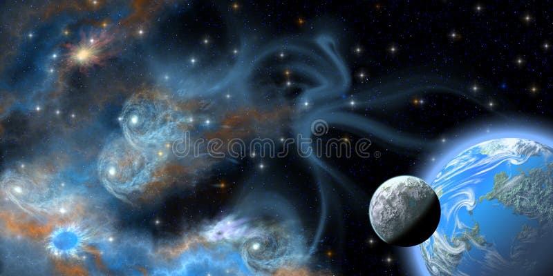 Twin Nebula stock illustration. Illustration of space - 29266847