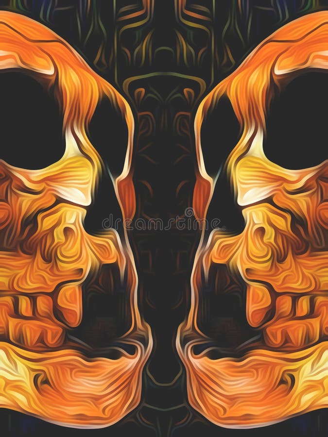Orange skull stock vector. Illustration of human, death - 11681445