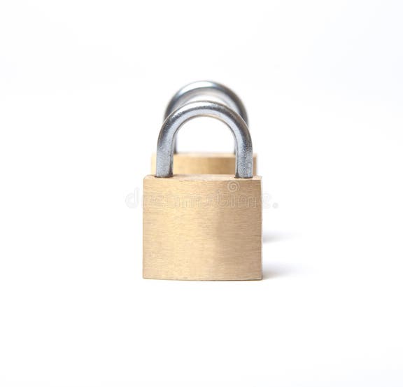 Twin padlocks stock photo. Image of padlock, macro, chrome - 24535768