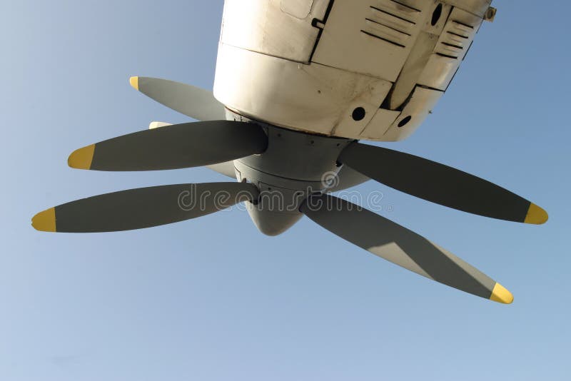 Twin Prop Plane Propeller Powered Aircraft Stock Photo - Image of ...